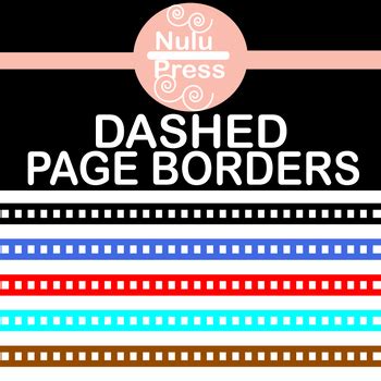 Dashed Clipart Page Borders Frames By Nulu Press TPT