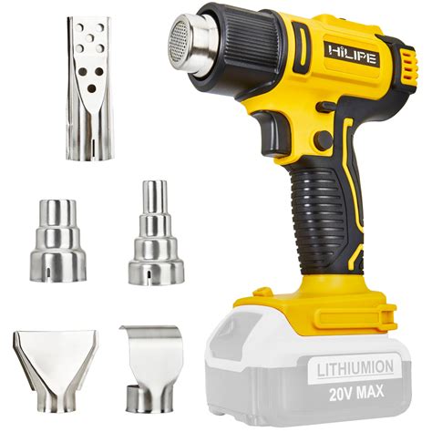 Hilipe Cordless Heat Gun For Dewalt 20v Battery Lithium Hot Air Gun 5