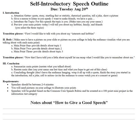 7 Free Self Introduction Speech Examples In Ms Word