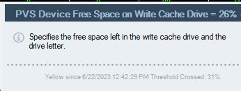 Is PVS Device Write Cache Free Disk Space Still Not Available To Use As A Stress Indicator In