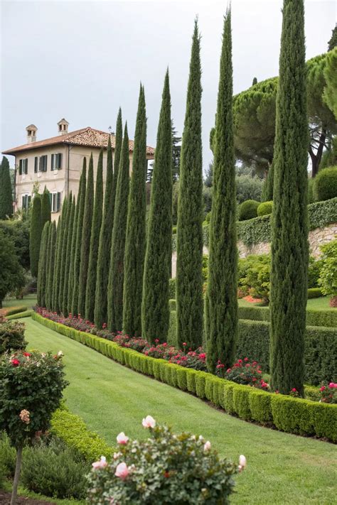 17 Stunning Italian Cypress Tree Landscaping Ideas