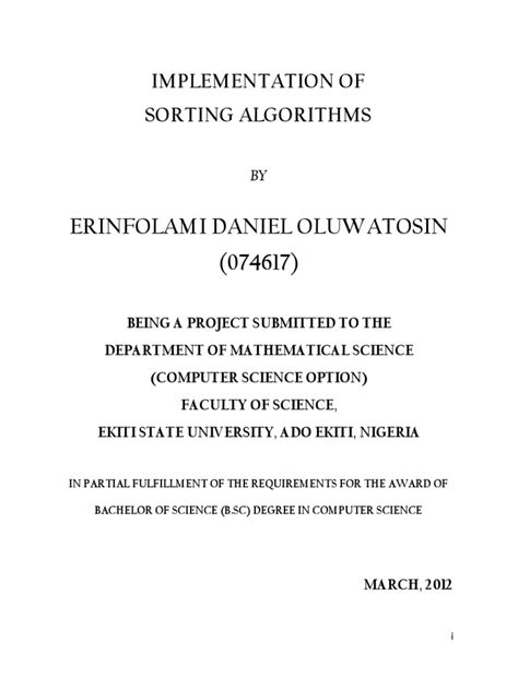 Implementation Of Sorting Algorithms Pdf Array Data Structure Time Complexity