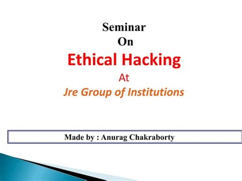 Ethical Hacking Penetration Testing Pptx Operating Systems