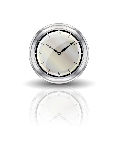 Premium Vector Clock Reflected On White Eps Vector Format