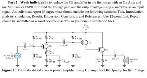 Solved Part 2 Work Individually To Replace The CE Amplifier Chegg Com