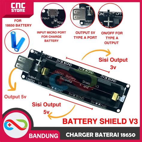 jual battery shield v3 18650 raspberry pi wemos nodemcu esp32 shopee