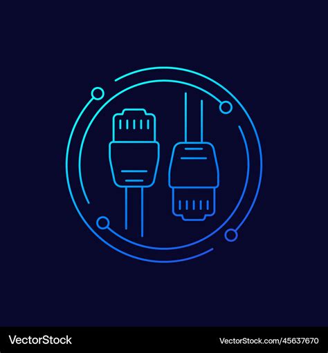 Ethernet Cables Line Icon Royalty Free Vector Image