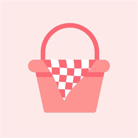 체크 무늬 천이 들어있는 분홍색 바구니 벡터 Unsplash의 무료 디자인 이미지