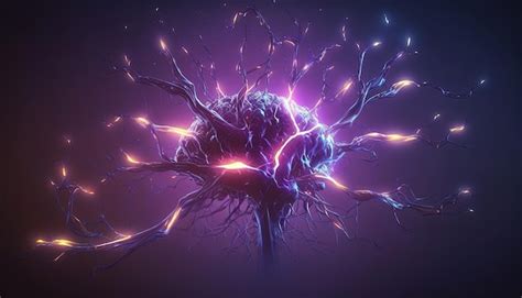 Premium Ai Image Generative Ai Conceptual Illustration Of Neuron Cells With Glowing Link Knots