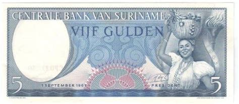 Billete 5 Gulden 1963 Surinam Foronum