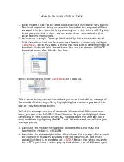 How To Do Basic Statistics In Excel A Step By Step Guide Course Hero
