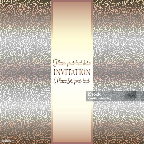 럭셔리 홀로그램 골드 빈티지 프레임 빅토리아 배너 낭만적인 배경 만든 깃털 벽지 장식 초대 카드 바로크 스타일 홀로 그래피 효과 골동품에 대한 스톡 벡터 아트 및 기타