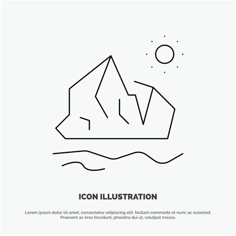 Ecology Environment Ice Iceberg Melting Line Icon Vector 18026592 Vector Art At Vecteezy