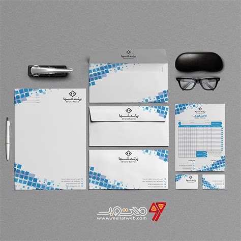 ست اداری سربرگ پاکت فاکتور فروش کارت ویزیت ملت وب