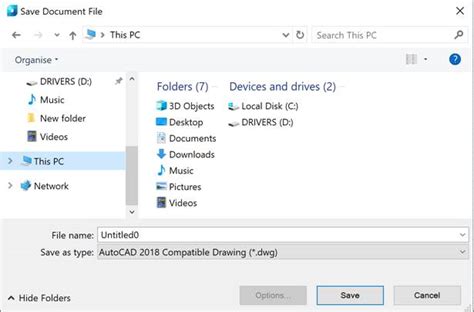 Working With Documents Saving A Document CAD Drawing Software