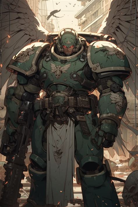 Anime Dark Angel Space Marine Warhammer 40k Art Warhammer 40k