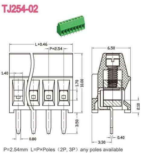 Poles Electronic Green Pcb Terminal Block Connector PA Pitch Mm