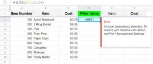 How To Fix The Circular Dependency Detected Error In Google Sheets