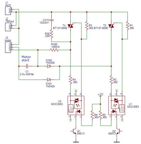 Driver Small Single Phase Induction Motor Triac Control For Startup And Run Electrical