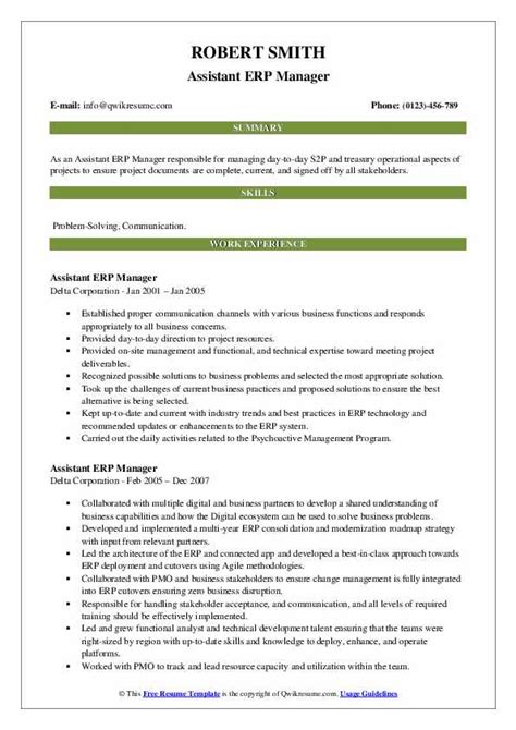 10 Erp Manager Resume Samples And Templates For 2025