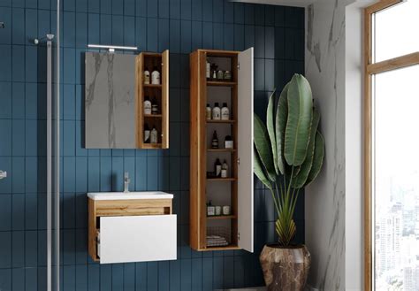 ᐉ Дзеркало з однією шафкою Ранчо Wood ліве праве 70 см Дуб сонома 46000 01 • Краща ціна в