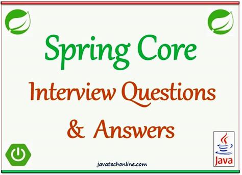 Spring Core Interview Questions JavaTechOnline