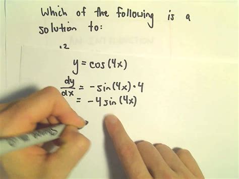 Differential Equations Basic Idea Of What It Means To Be A Solution Youtube