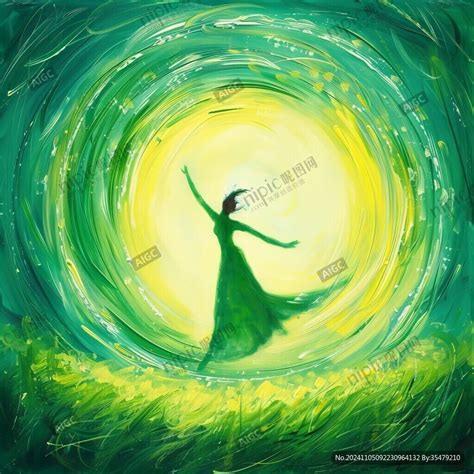 Ai创作图手绘追光的精灵 梦幻人物创意插画 唯美飘逸活力梦幻 拥抱大自然插画 梦幻风景女孩 梦幻意境画 幻想梦境插画 墨绿色女孩插画 草地上跳舞的女孩 草地上跳舞的女人 穿绿裙子的女孩 治愈画