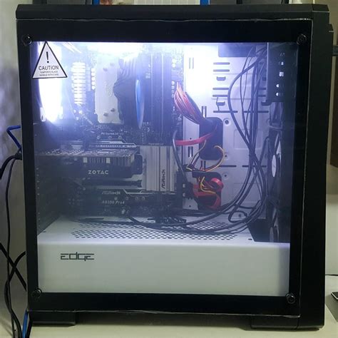 RUSH PC Casing Mid Tower Tecware Edge Black White Color Tempered Glass Computers Tech