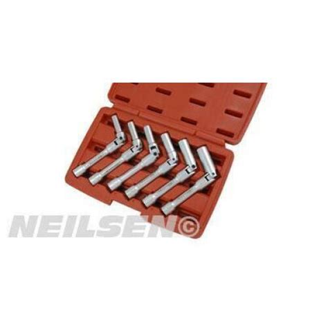 Glow And Spark Plug Socket Set 6pc 38 Square Drive Swivel Joint