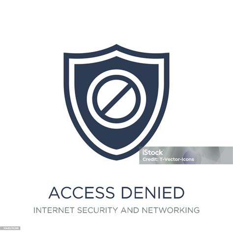 액세스가 거부 아이콘 최신 유행 플랫 벡터 액세스 인터넷 보안 및 네트워킹 컬렉션에서 흰색 바탕에 아이콘을 거부 0명에 대한 스톡 벡터 아트 및 기타 이미지 Istock