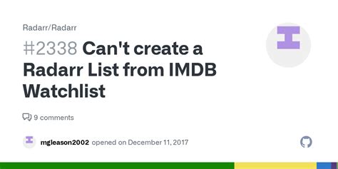 Can T Create A Radarr List From IMDB Watchlist Issue Radarr Radarr GitHub
