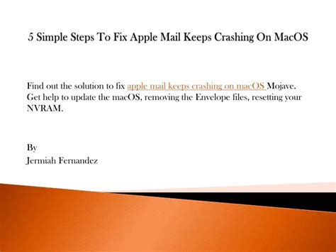 Ppt 5 Simple Steps To Fix Apple Mail Keeps Crashing On Macos