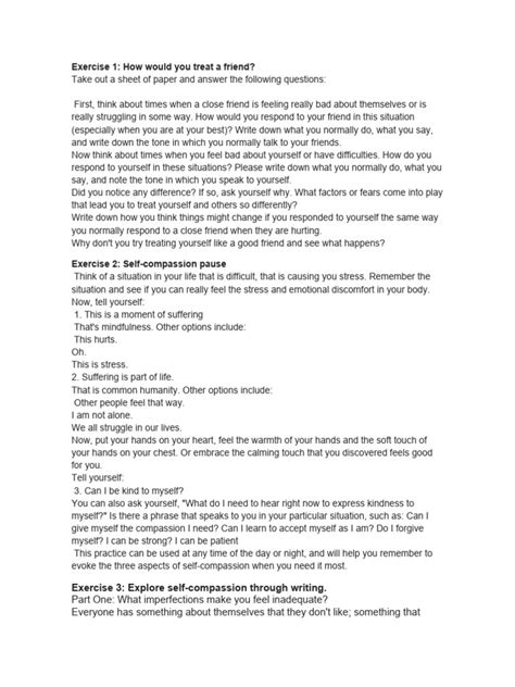 Self Compassion Exercises Download Free Pdf Compassion Cognition