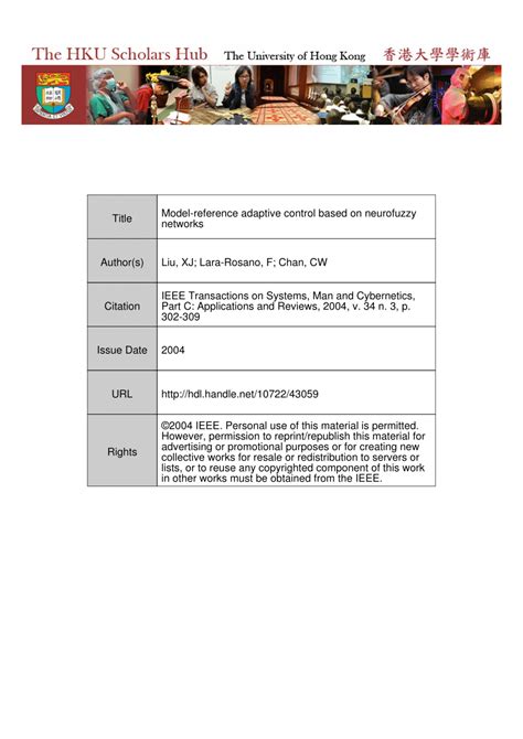 pdf model reference adaptive control based on neurofuzzy networks