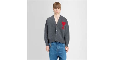 Ami Paris Knitwear in Gray for Men | Lyst