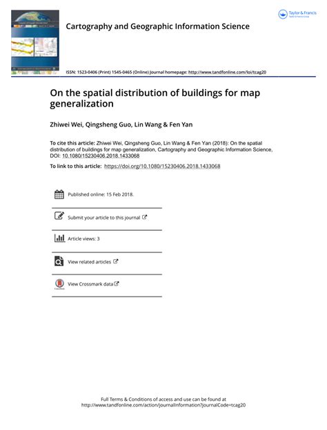 Pdf On The Spatial Distribution Of Buildings For Map Generalization