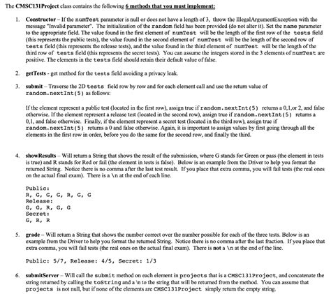 Solved The Cmsc131project Class Contains The Following 6