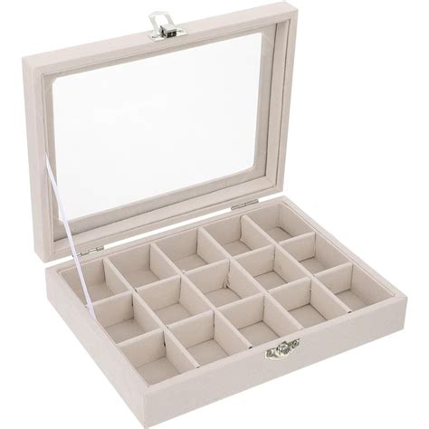 Porta Jóias Organizador C Divisórias Em Veludo 20x5x15cm Br Atacado Vencedor Mesa Posta