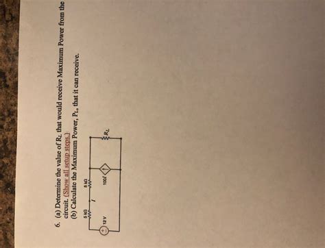 Solved A Determine The Value Of RL That Would Receive Chegg Com