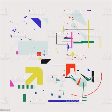 Abstract Vector Graphics Made With Generative Art Approach Using Geometric Shapes Stock