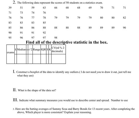 Solved Find All Of The Descriptive Statistic In The Box I Chegg