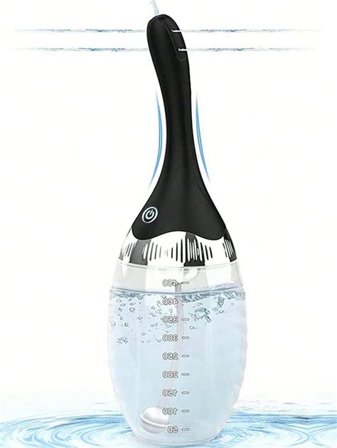 A Black Silicone Full Body Waterproof Electric Adult Sex Toy Anal Washer With 3 Frequency Water