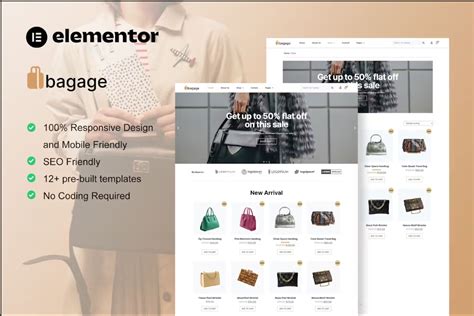 Bagage Woocommerce Bag Store Elementor Pro Template Kit Themenvato
