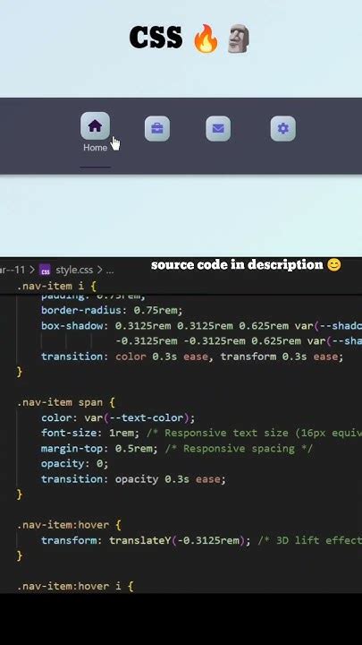 Power Of Css 🔥 3 D Navbar That Glows On Hover Codingshortvideo Coding Webdevelopment