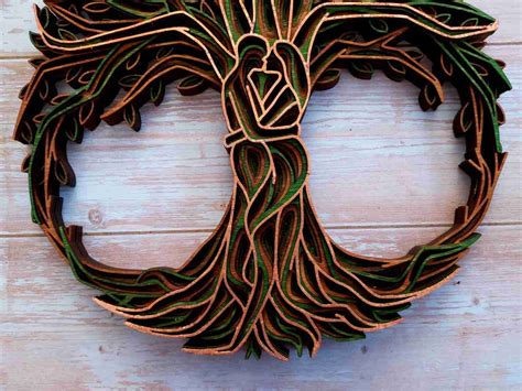 Lovely Multi Layered Tree Of Life With Man Woman Numonday