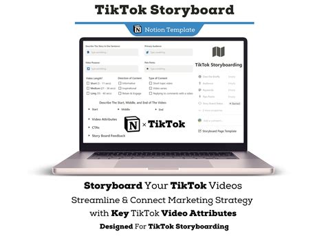 Tiktok Storyboard Notion Template Plan Your Video Content Tiktok Video Planner Storyboard