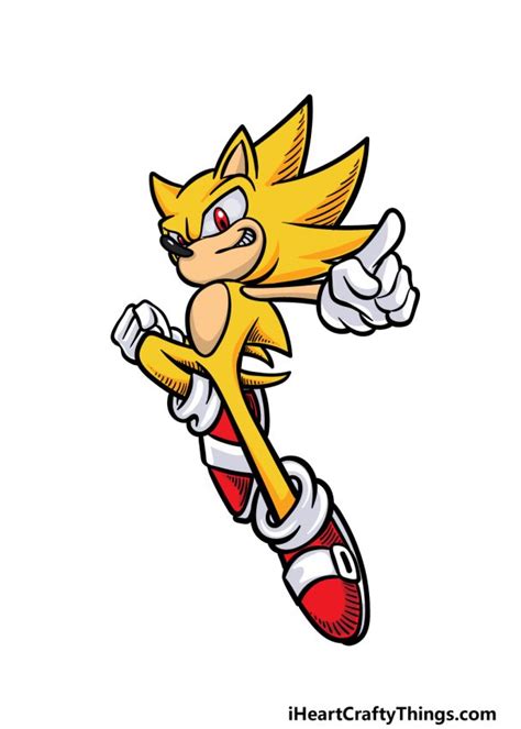 Super Sonic Drawing How To Draw Super Sonic Step By Step