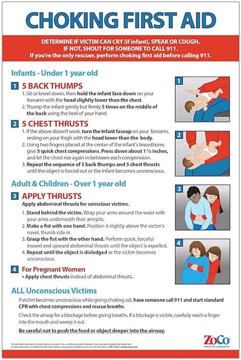 Amazon.com: Choking Poster for Infant, Child, Adult - Laminated, 12 x 18 inches - Heimlich ...