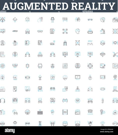Augmented Reality Vector Line Icons Set Augmented Reality Ar 3d